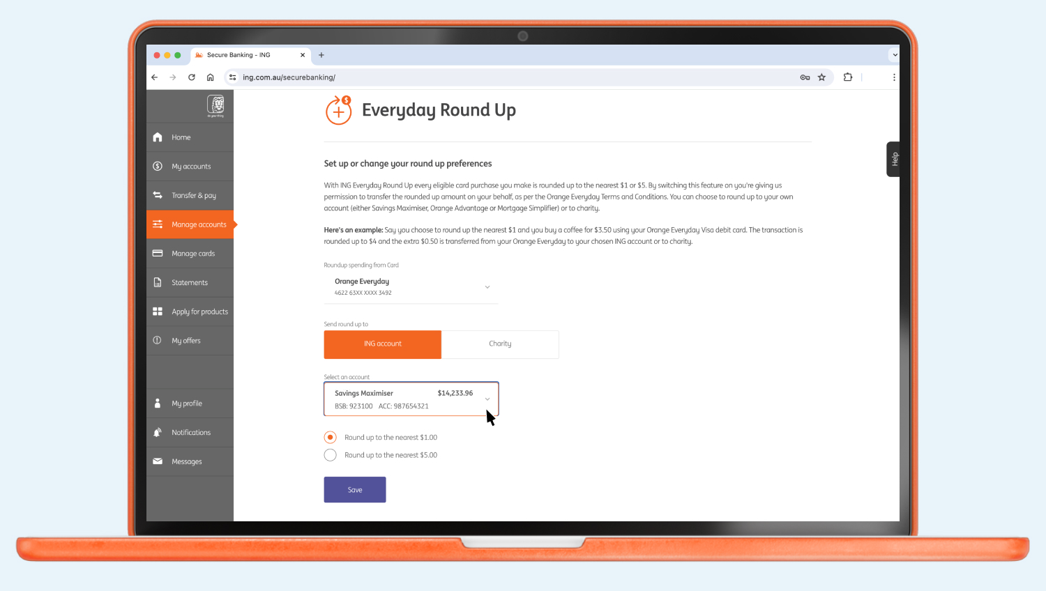 How do I set up Everyday Round Up? - ING Help Hub
