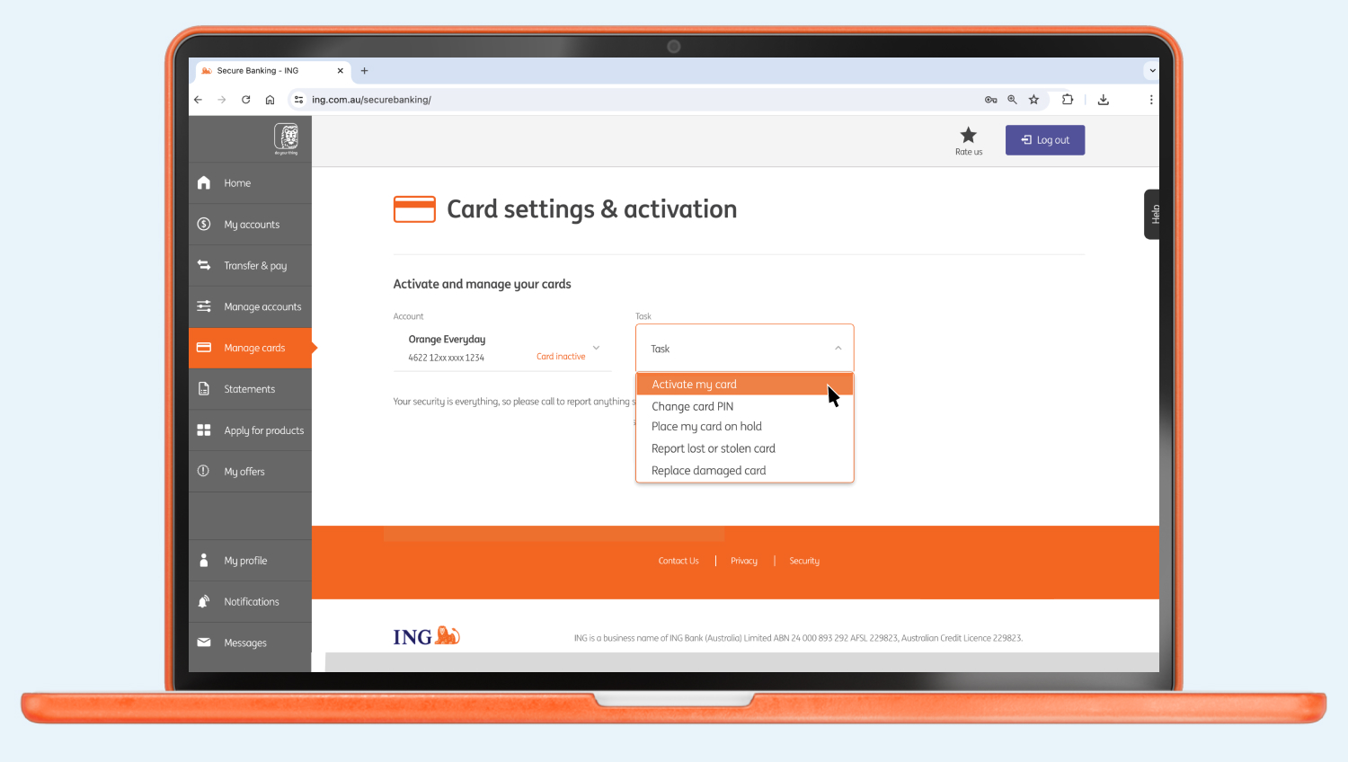How do I activate my card? - ING Help Hub